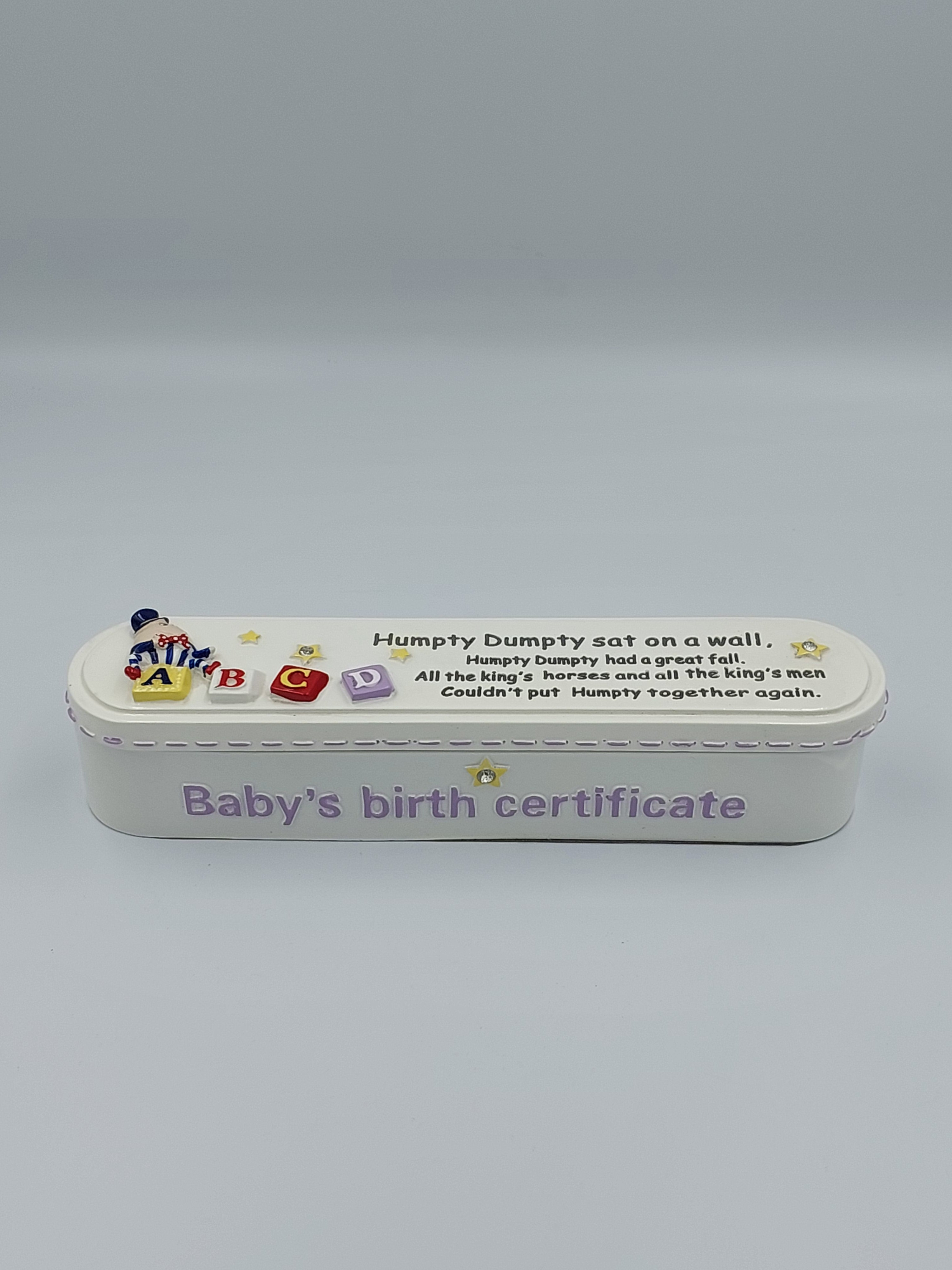 Baby's Birth Certificate Box – Success Gifts
